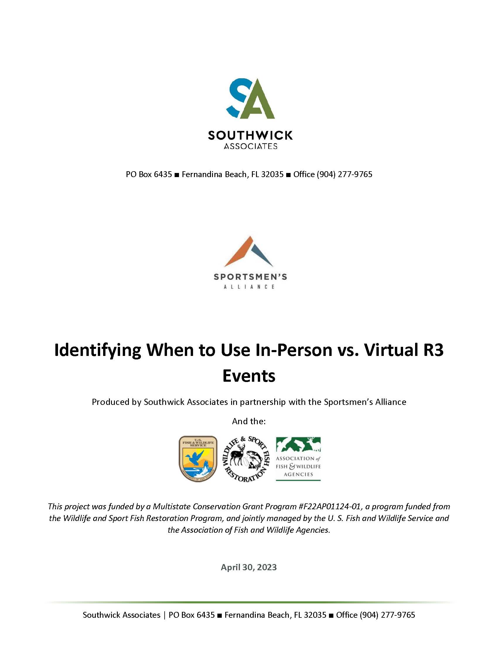 2023 Identifying When to Use In-Person vs. Virtual R3 Events - Sportsmen's Alliance